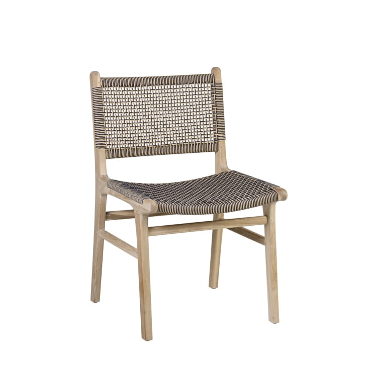 Chaise en bois beige et corde bicolore Sicilia | Maisons du Monde