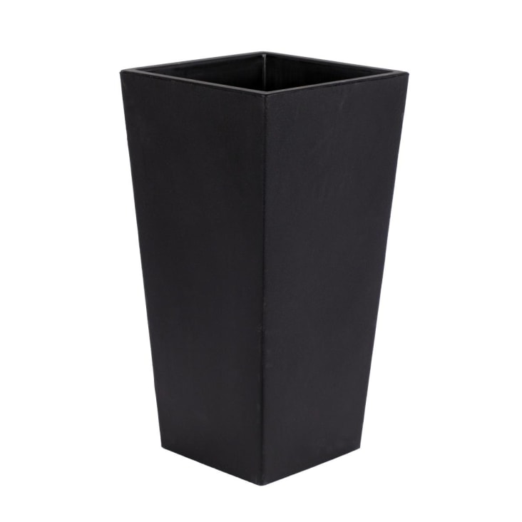 Macetero alto y cuadrado resistente exterior antracita 50x50x110 cm ...