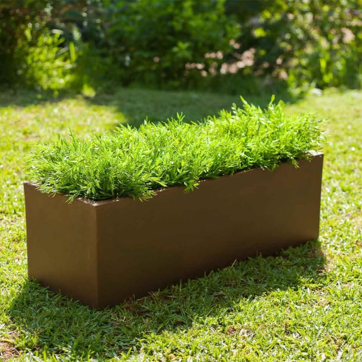 Jardinera rectangular polietileno muy resistente blanco 60x20x18 cm ...