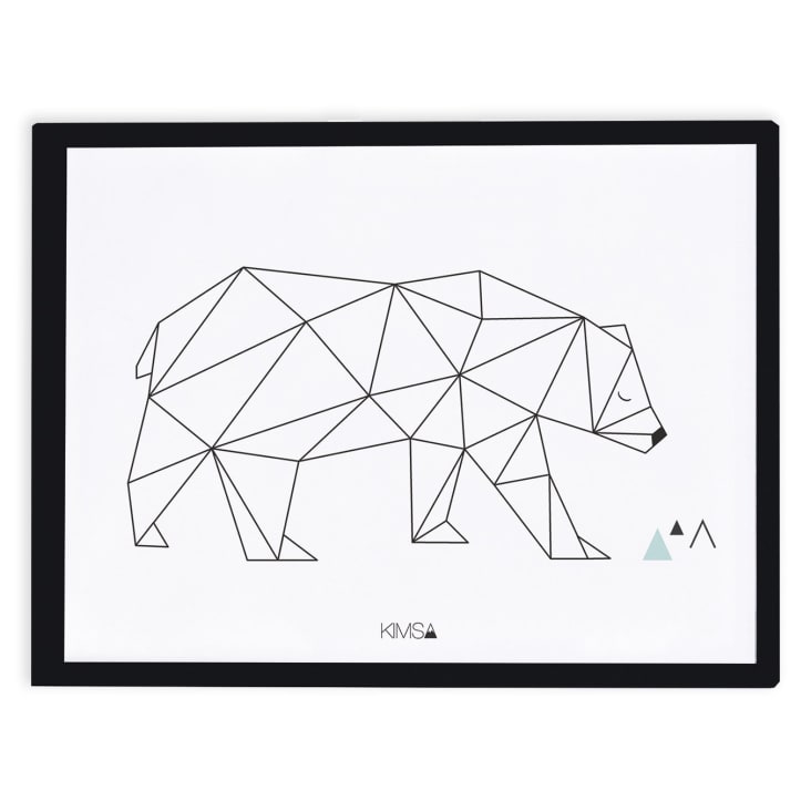 Lámina de papel blanco oso de 30x40 cm Origami | Maisons du Monde