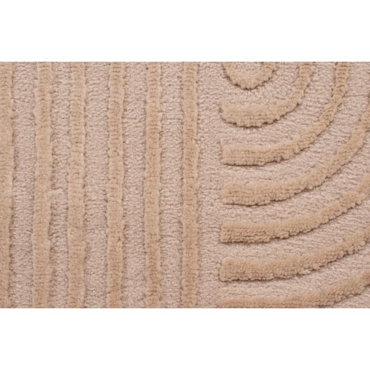 Tapis rond motif arc en relief - Beige - D160 cm Bianca | Maisons du Monde