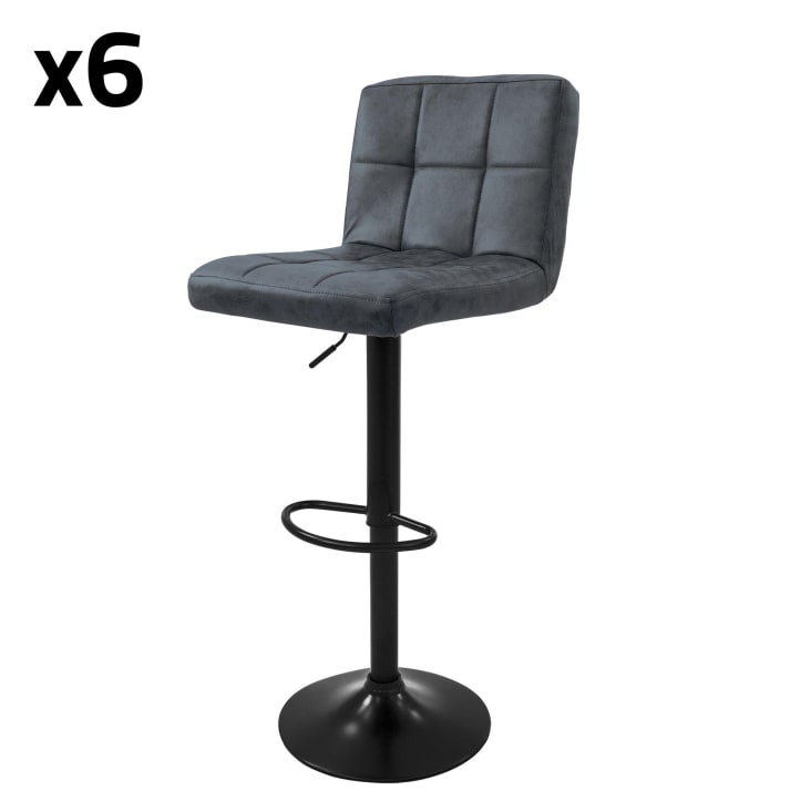 6er Set Barhocker aus Metall, Grau | Maisons du Monde