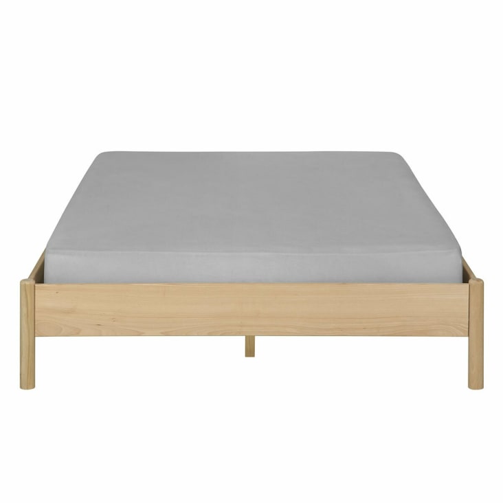Cama 2 plazas madera maciza natural 160x200 cm Zena | Maisons du Monde
