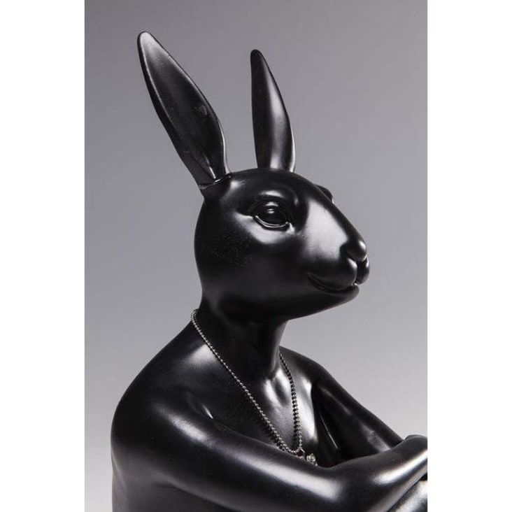 Figura deco conejo gangster de poliresina negro de acero chapado 39cm ...