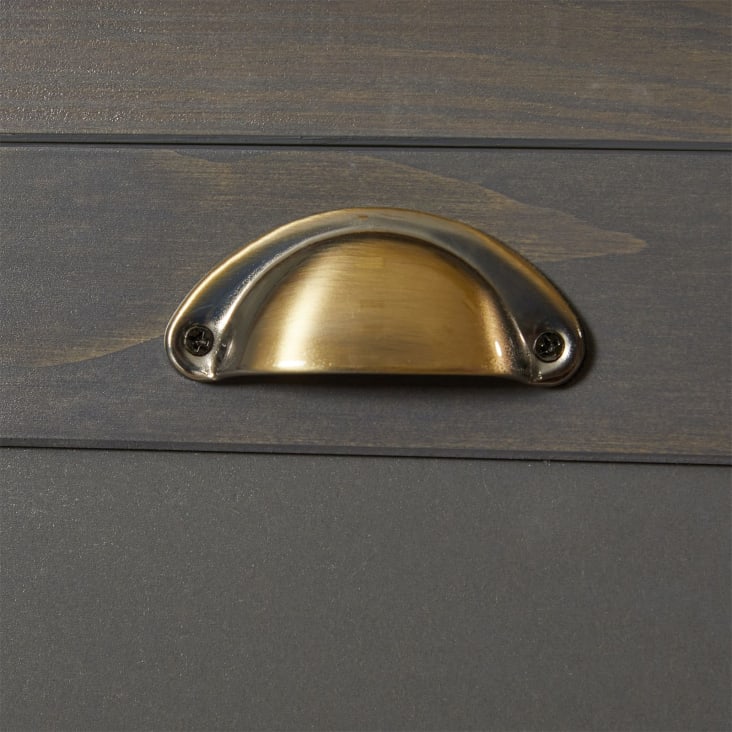 Kommode mit 4 Schubladen aus Kiefer, anthrazit/braun Bolton | Maisons ...