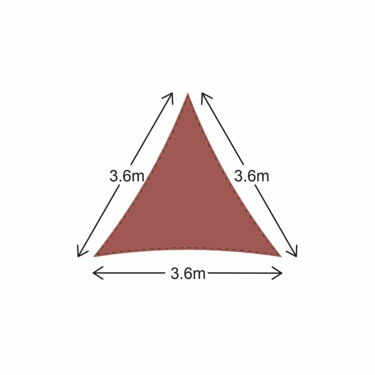 Toldo vela parasol triangular impermeable 3,6x3,6x3,6 en rojo | Maisons ...