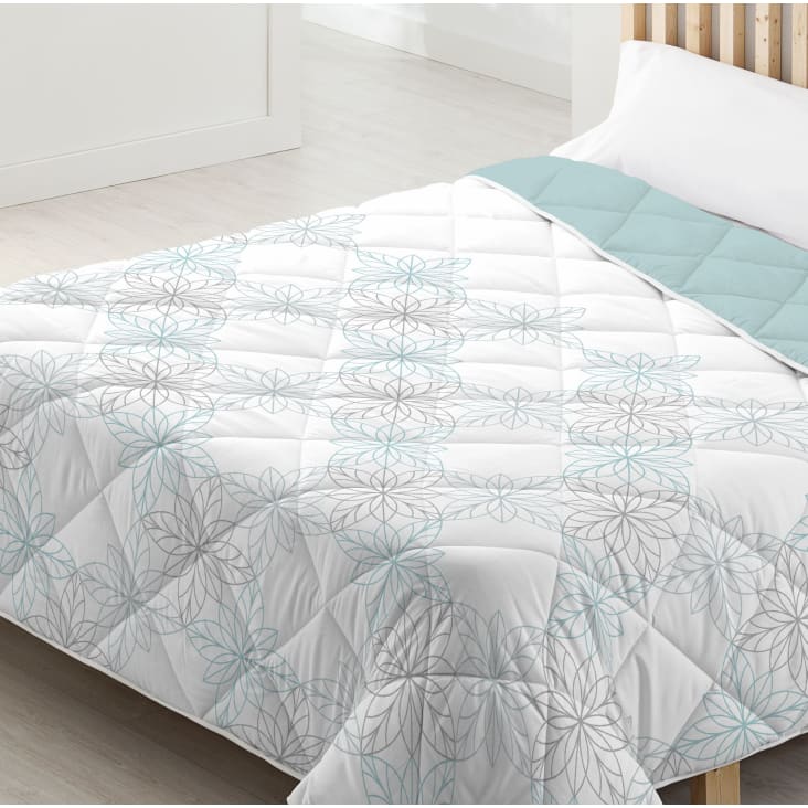 Edredón nórdico estampado reversible flow azul cama de 90cm Basic ...