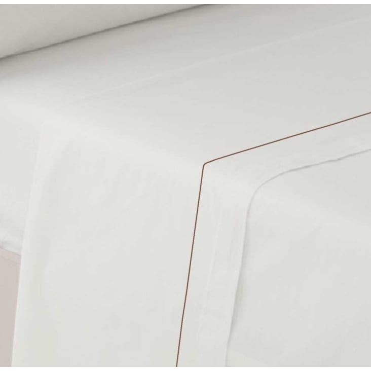 Juego de sábanas liso 4 piezas 50% alg. 50% pes beige cama de 180cm ...