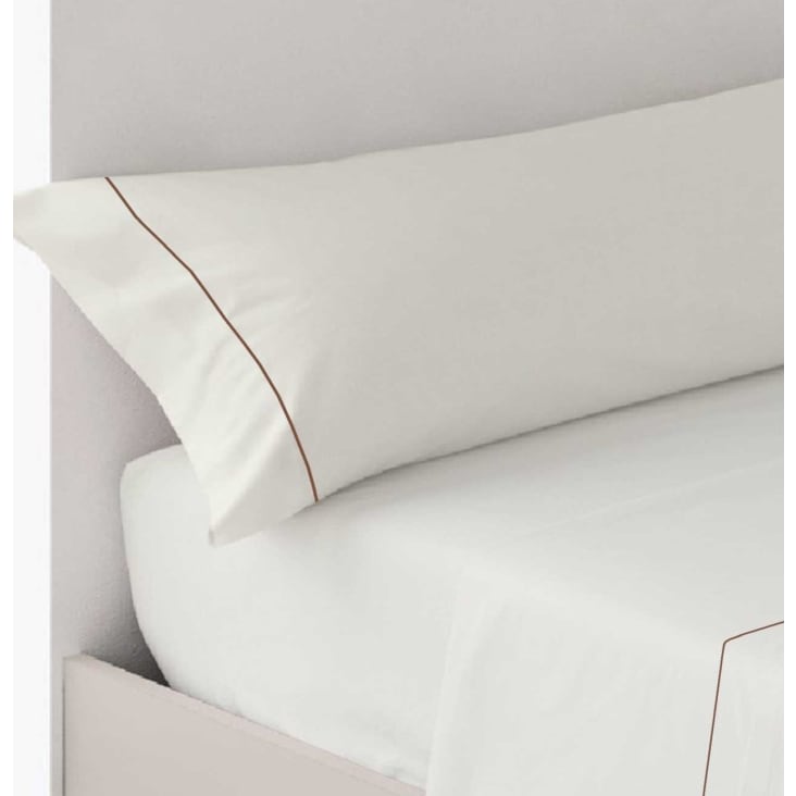 Juego de sábanas liso 4 piezas 50% alg. 50% pes beige cama de 180cm ...
