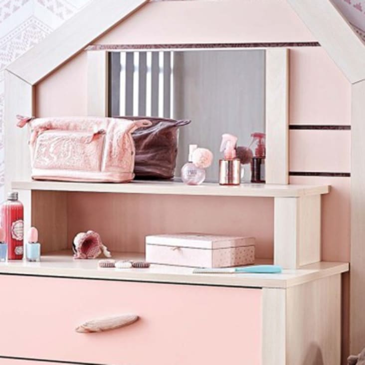 Tocador aglomerado rosa 155,3x84,4x41,3cm Iris | Maisons du Monde