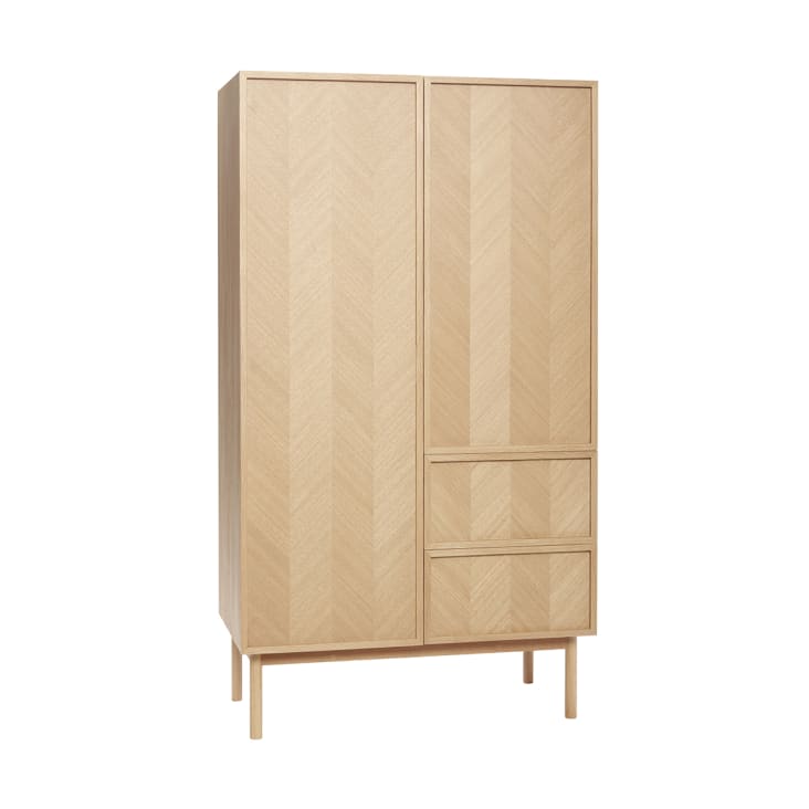 Kleiderschrank aus MDF, naturfarben Herringbone | Maisons du Monde