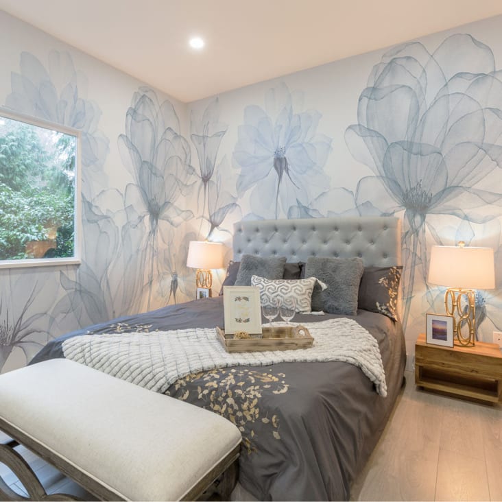 Carta da parati TNT Liscia Stile pastello Polvere 300x300 cm | Maisons ...