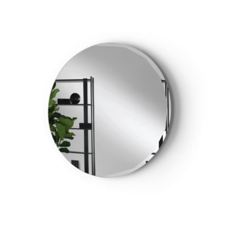 Espejo redondo con detalle lateral plateado ø 90 cm Hara | Maisons du Monde