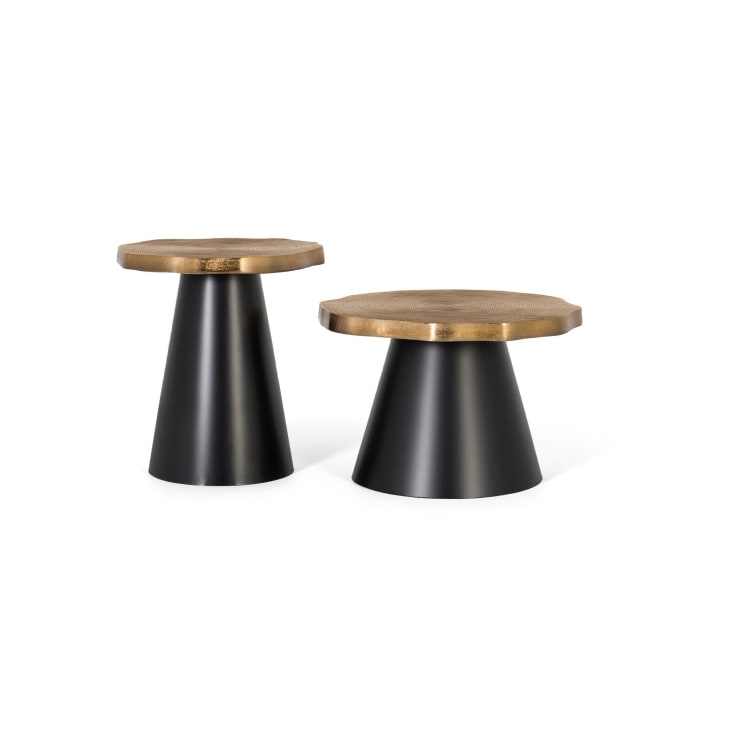 Set di 2 tavolini in metallo e rame invecchiato | Maisons du Monde