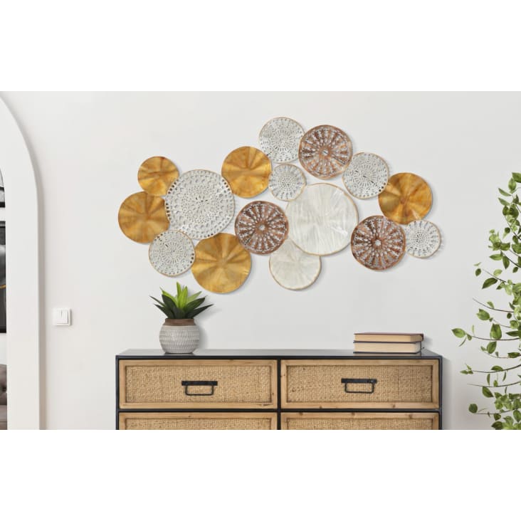 Pannello decorativo 3D astratto in metallo multicolore cm 125x5,5x68,5 ...