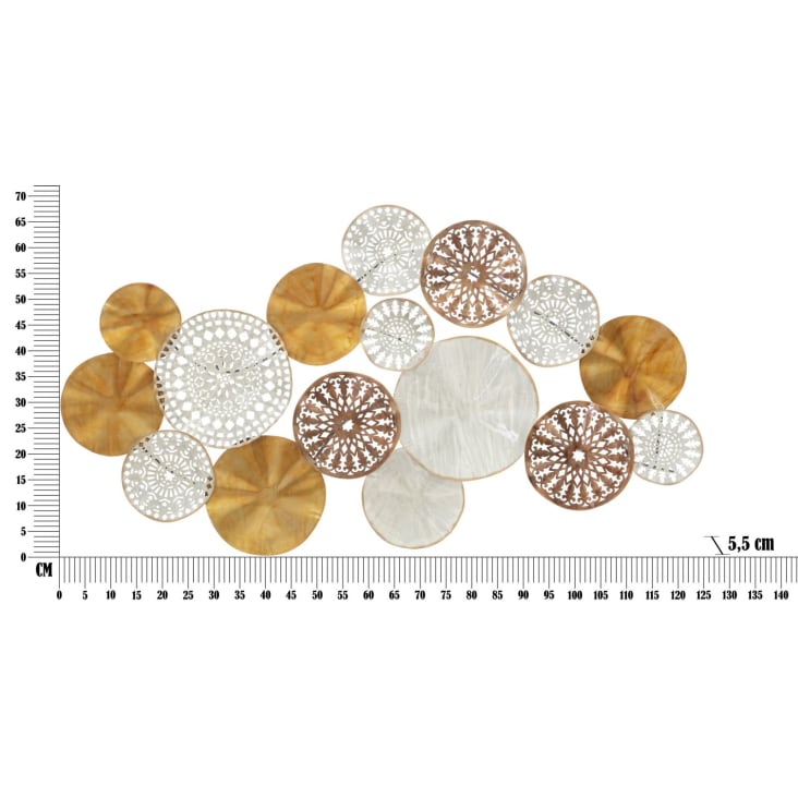 Pannello decorativo 3D astratto in metallo multicolore cm 125x5,5x68,5 ...