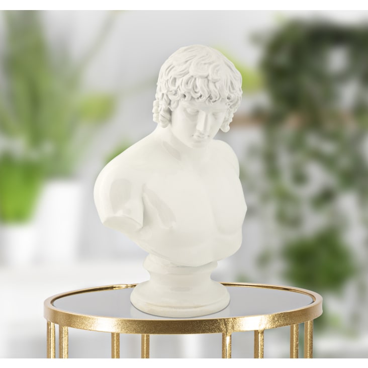 Sculpture d'homme en forme de buste en résine blanche 18x12x25 cm ...