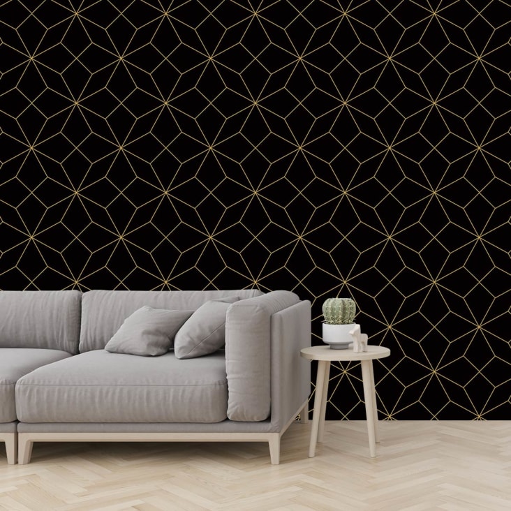 Carta da parati grafica, prisma bianco e nero 260x270cm | Maisons du Monde