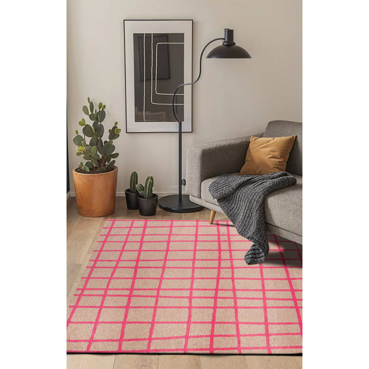 Alfombra moderna de tejido plano rosa 140x200 cm Vero | Maisons du Monde