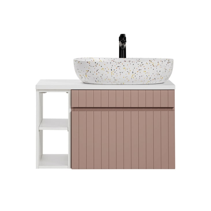 Mueble lavabo simple 80 cm 2 nichos estratificado rosado Zelie ...