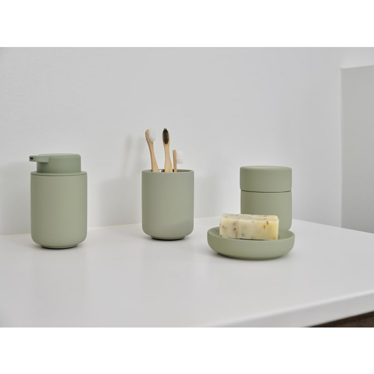 Pot avec couvercle en grès vert eucalyptus Ume | Maisons du Monde