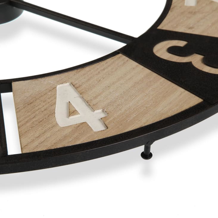 Reloj de pared estilo vintage en madera aglomerada marrón y negro Waco ...