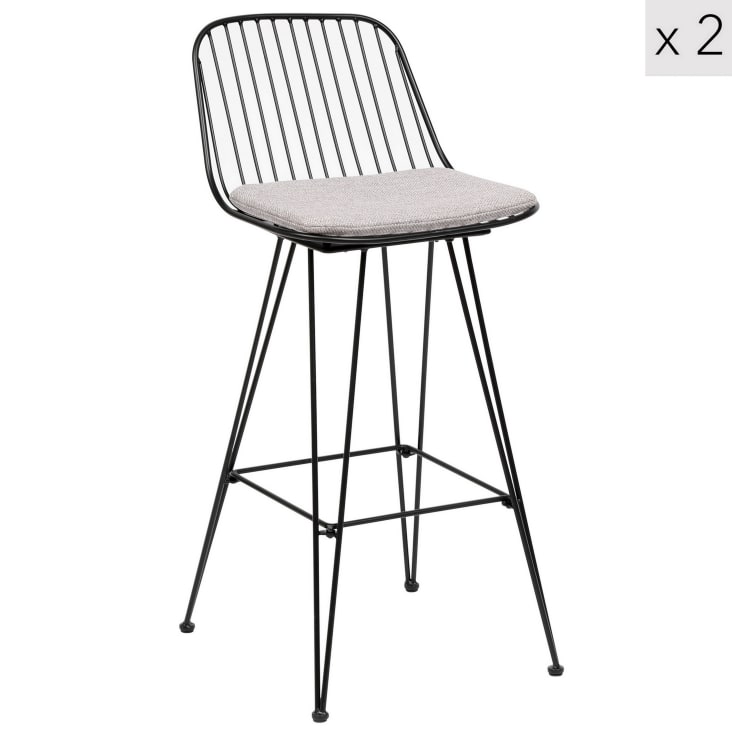 Set 2 taburetes altos estilo industrial en acero | Maisons du Monde