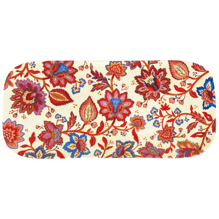 Piatto lungo 37,5 cm in melamina con stampa di fiori indiani | Maisons ...