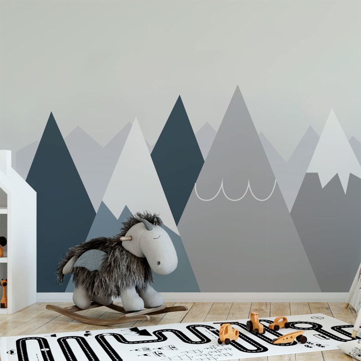 Stickers muraux enfant montagnes scandinaves anouka 40x60cm | Maisons ...