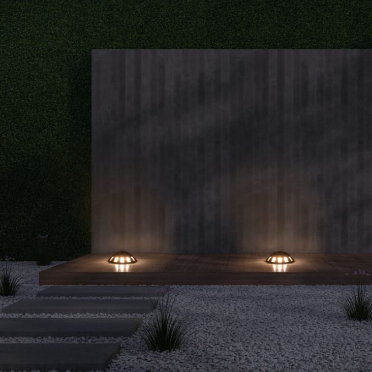 Foco suelo exterior led aluminio gris 15x15x5 cm Up | Maisons du Monde