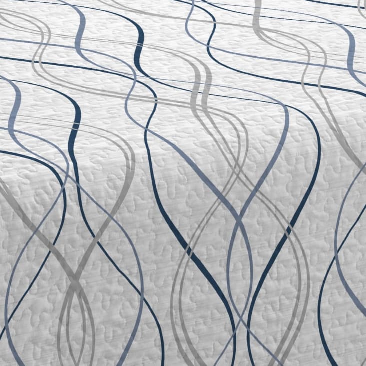 Colcha primavera verano + fundas cojines azul cama de 150cm 250x260cm ...