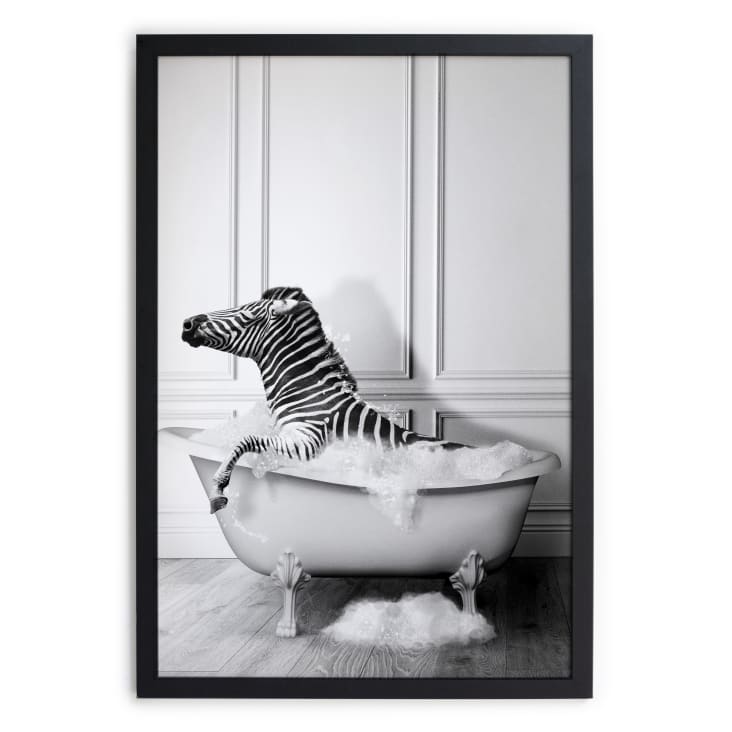 Quadro con cornice nera 40x30 Bagno di Zebra Moldura negra | Maisons du ...