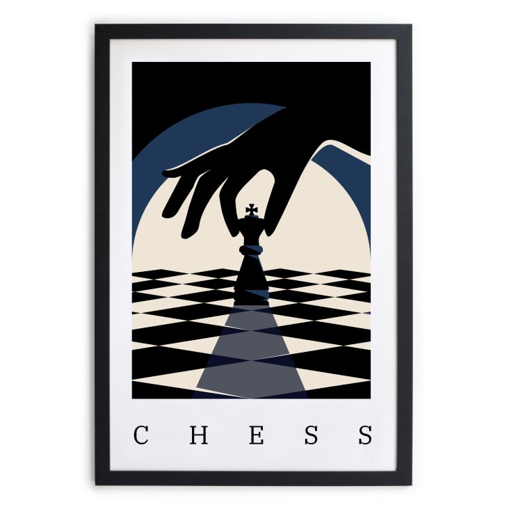 Tableau avec cadre noir 40x30 Affiche d'échecs Moldura negra | Maisons ...