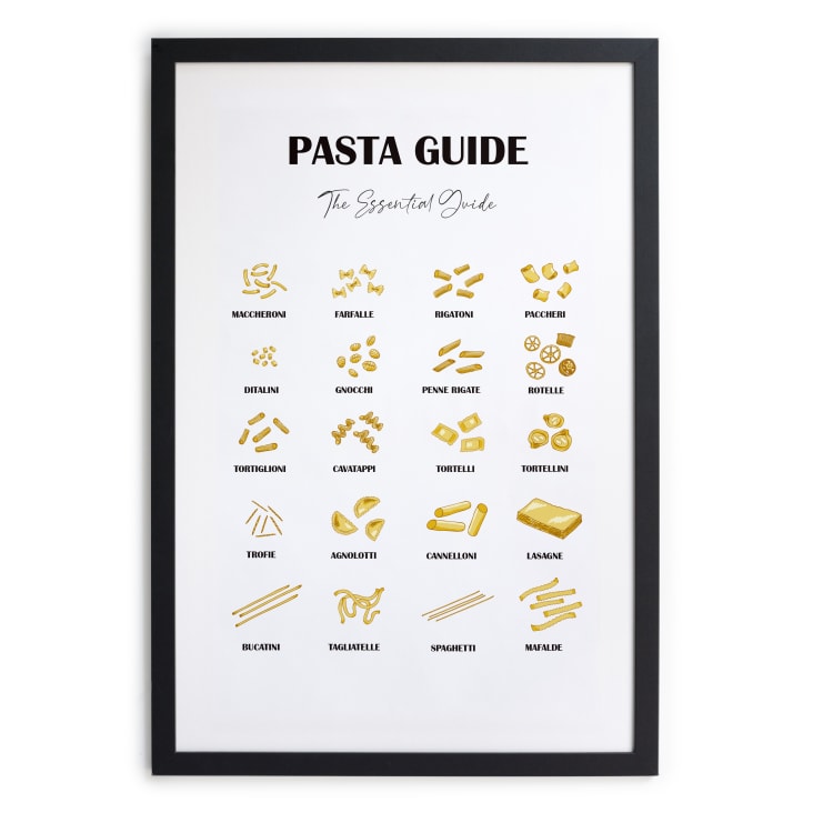 Cuadro con marco negro 40x30 guía de pasta Moldura negra | Maisons du Monde