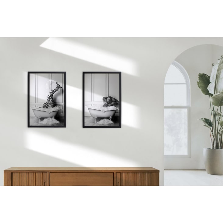 Tableau avec cadre noir 40x30 Bain de Girafe Moldura negra | Maisons du ...