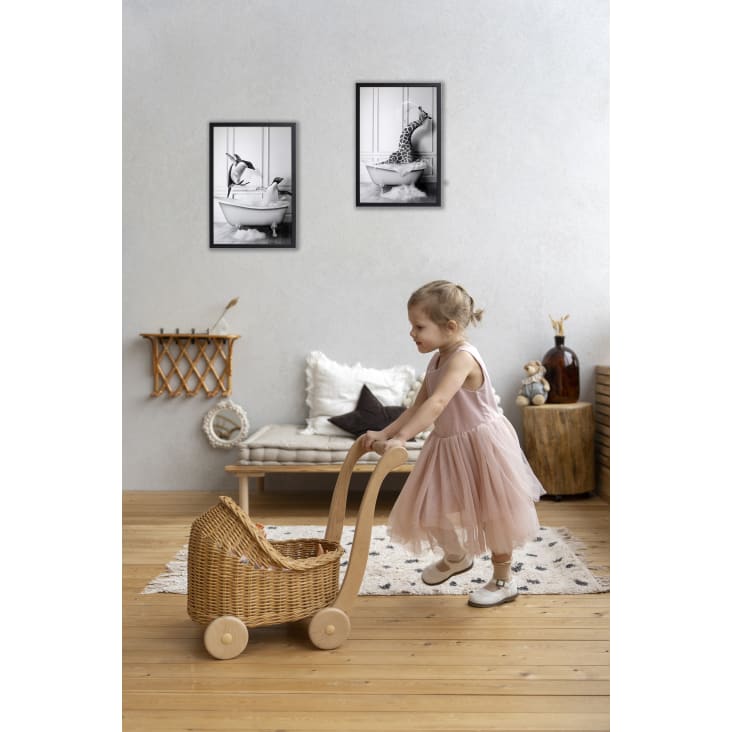 Tableau avec cadre noir 40x30 Bain de Girafe Moldura negra | Maisons du ...