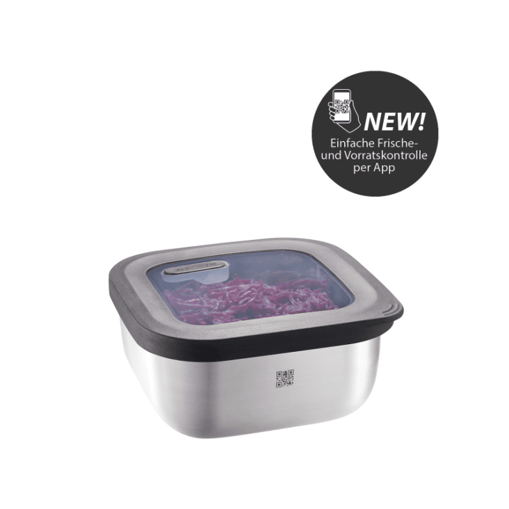 Boite de conservation carrée 90 cl argent en inox Provido | Maisons du ...