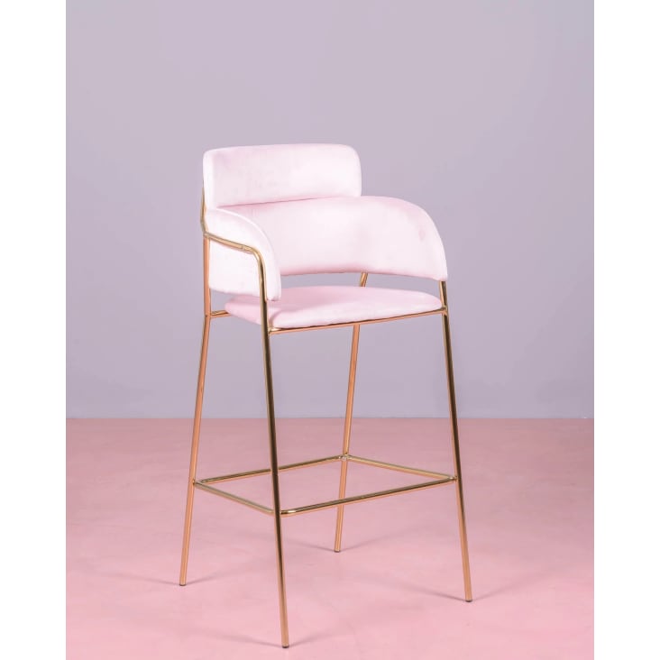 2er Set Designer-Hocker mit Samtbezug, rosa Cruiser | Maisons du Monde
