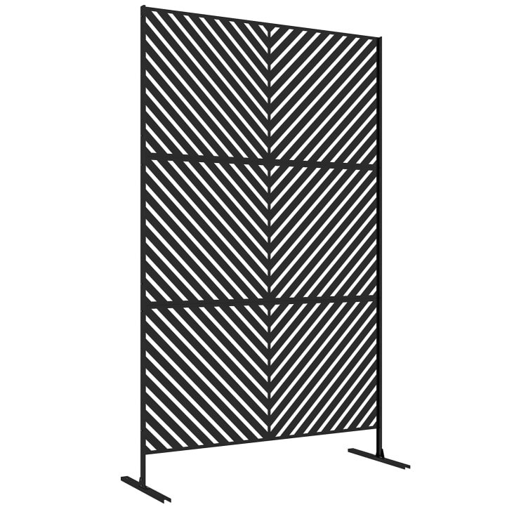 Panneau extérieur décoratif motif géométrique ajouré métal noir ...