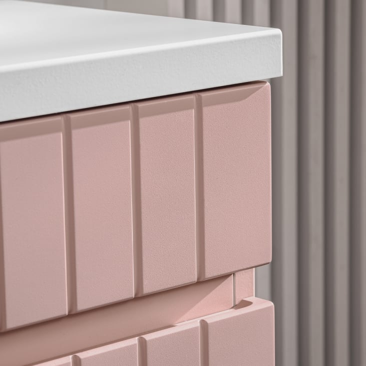 Mobile bagno con lavabo effetto legno rosa 60cm Zelie | Maisons du Monde