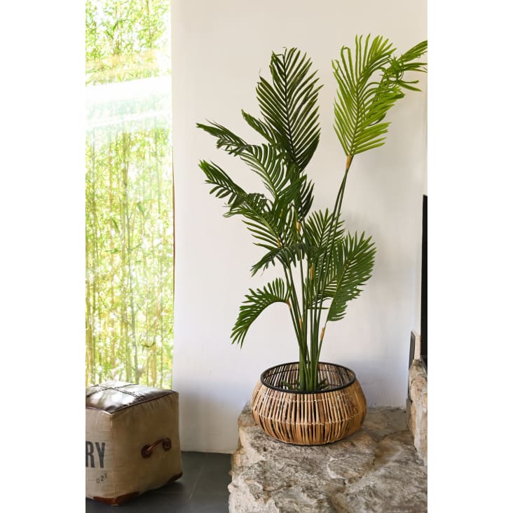 Set 2 macetero metal natural ratan 50x50x25,4cm | Maisons du Monde