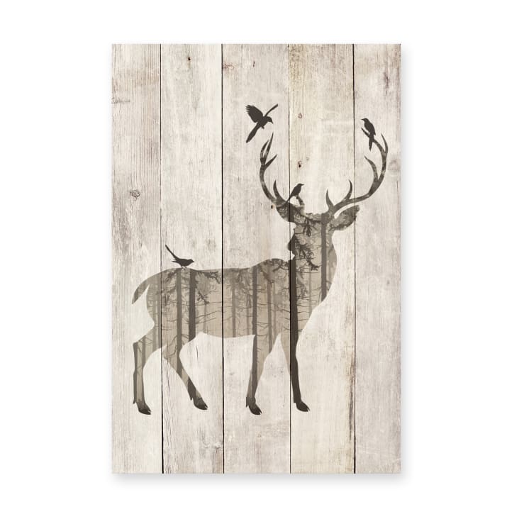 Pannello decorativo in legno 60x40 Cervo ad acquerello Tabla | Maisons ...