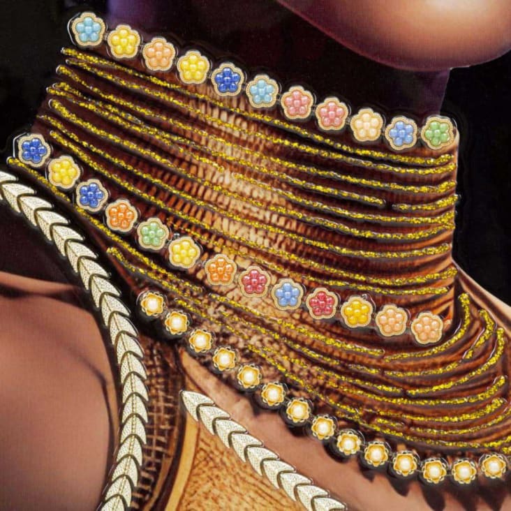 Dipinto su tela multicolore donna con cornice cm 72x4,5x102 Zena ...