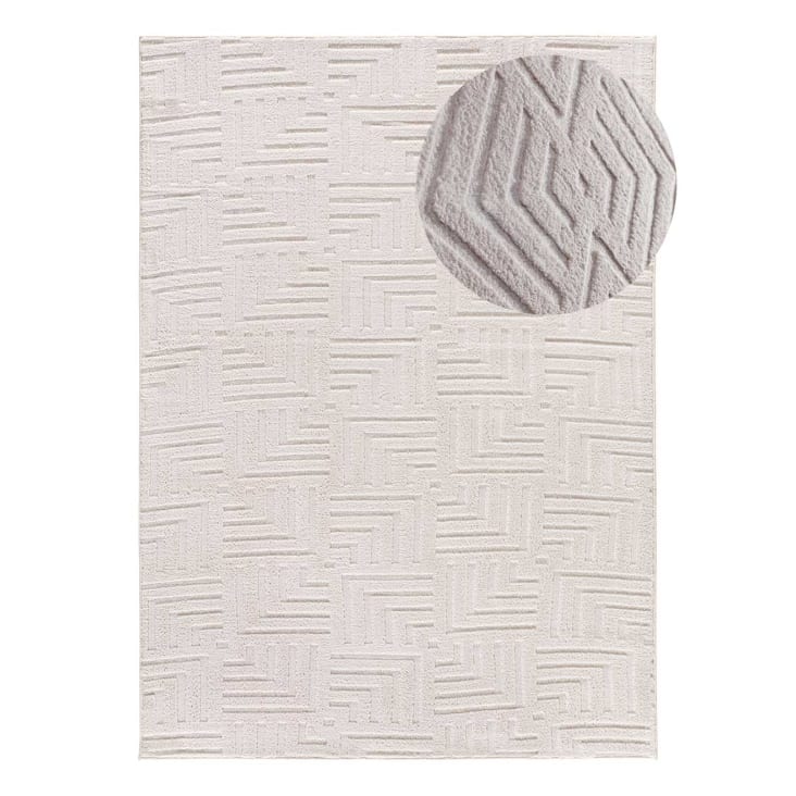 Tappeto con texture neutre in tonalità crema, 120x170 cm Estilo ...