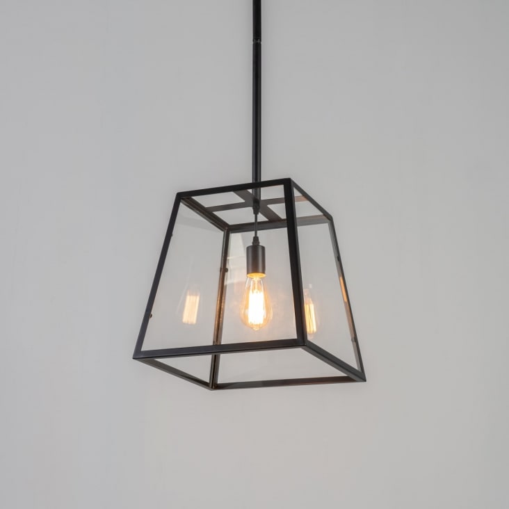 Lámpara de techo metal y vidrio negro 35 cm Fresy | Maisons du Monde