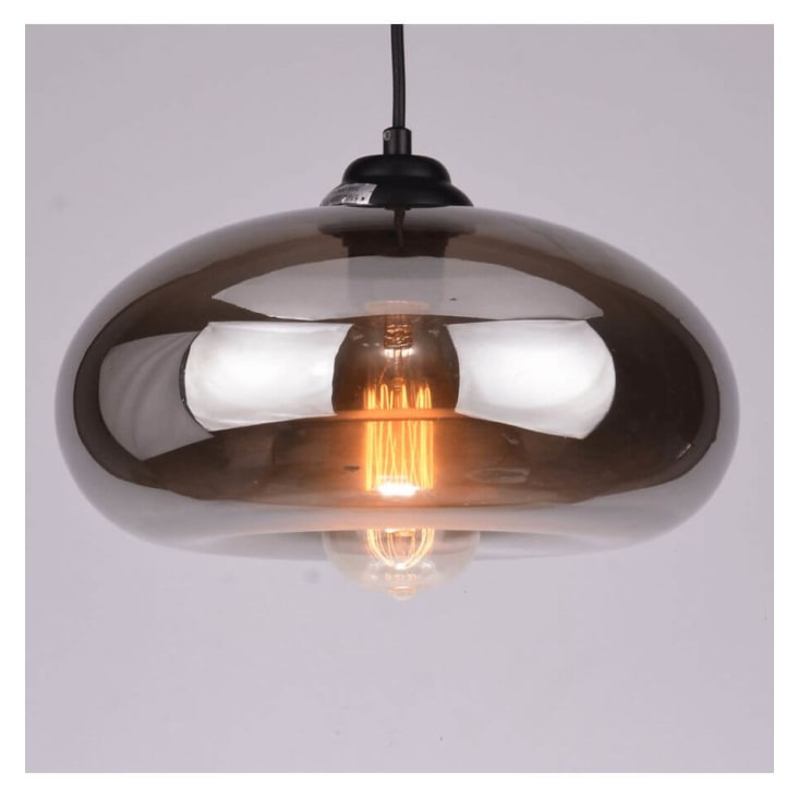 Suspension en verre Gris fumé 28 cm Ellipse | Maisons du Monde