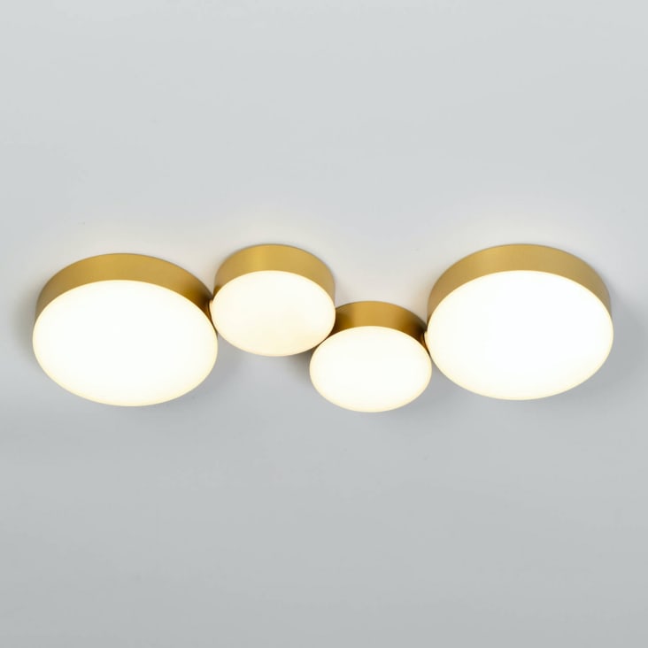 Plafonnier en métal et pvc Doré / Laiton 47 cm Skavi | Maisons du Monde