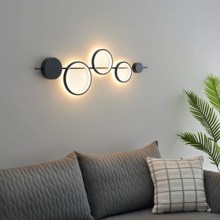 Applique en métal et aluminium noir 106 cm Saretti | Maisons du Monde
