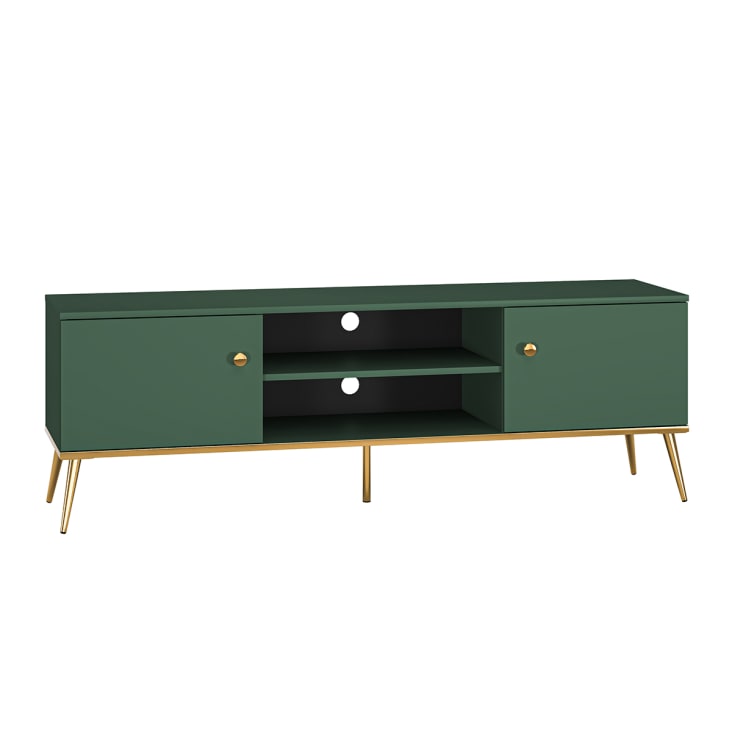 Mobile TV 2 ante effetto legno verde 160cm Thalia | Maisons du Monde