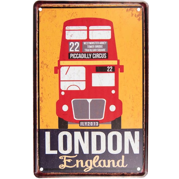 Plaque décorative murale métal vintage London 20x30cm | Maisons du Monde